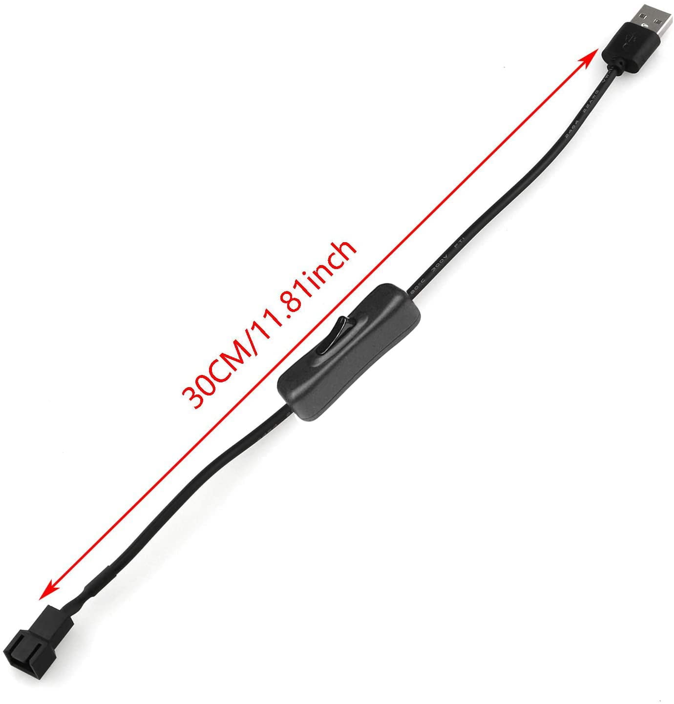 XUERUI-2 Pack USB Fan Power Adapter Cable with Switch, USB to 3/4 Pin ...