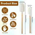 XUERUI-2 Pcs Wooden Long Handle Silicone Spatula 12" and 9" Rubber ...