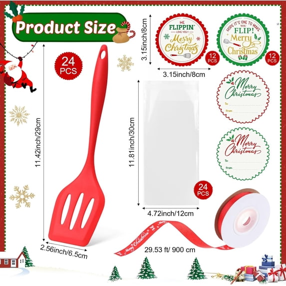 XUERUI-24 Pack Silicone Spatula 13.4 Inch Rubber Turner Heat Resistant ...