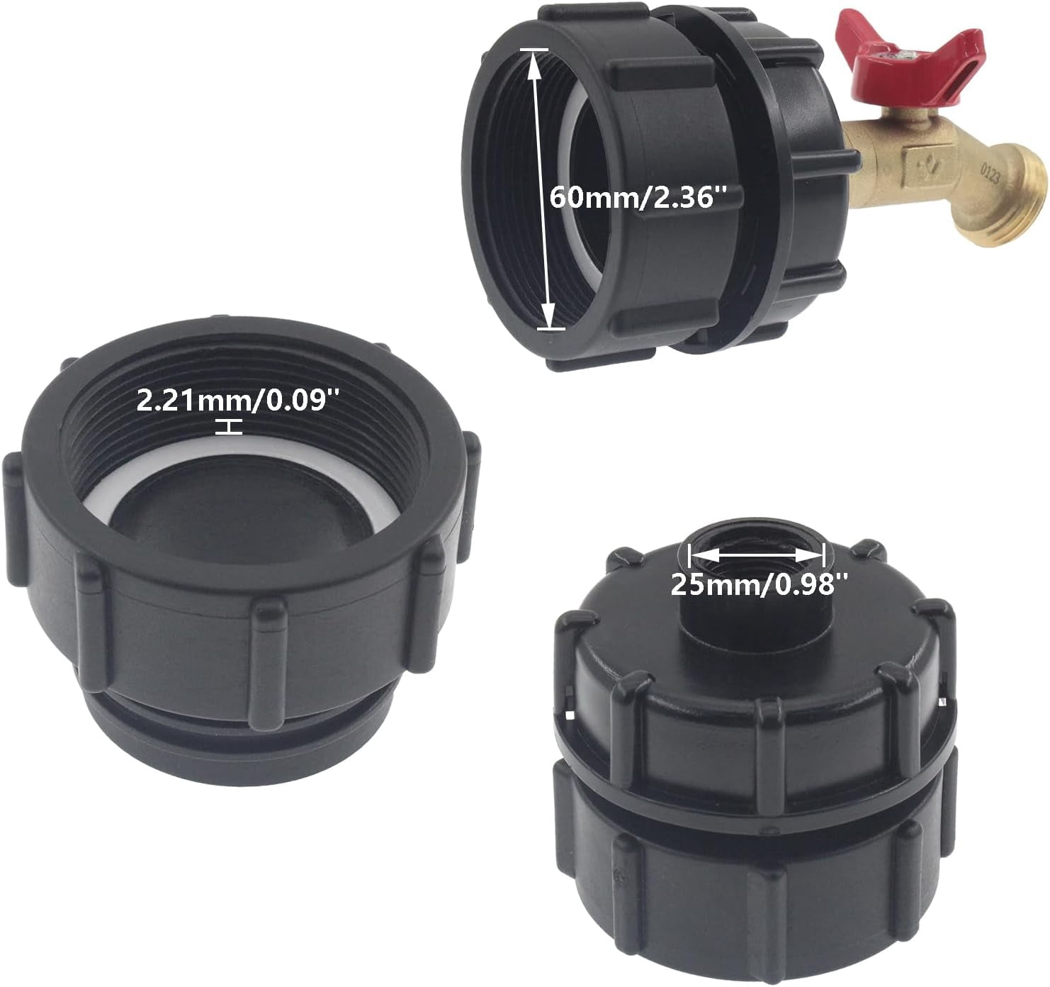 XUERUI-275-330 Gallon IBC Tote Water Tank Adapter, IBC Tote Fitting ...