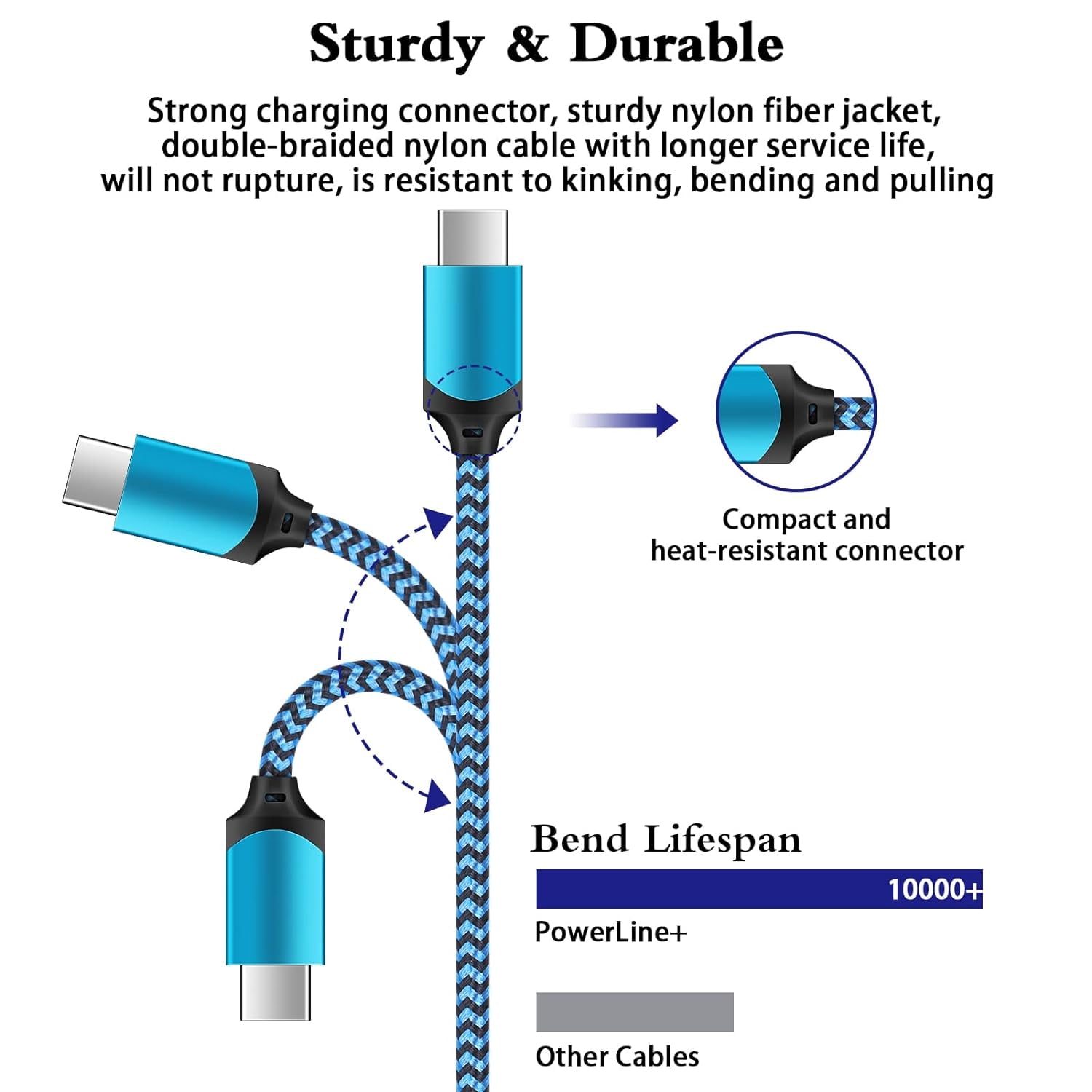 XUERUI-2Pack 6Ft USB Type C Cable Fast Charging Cord Phone Charger for ...