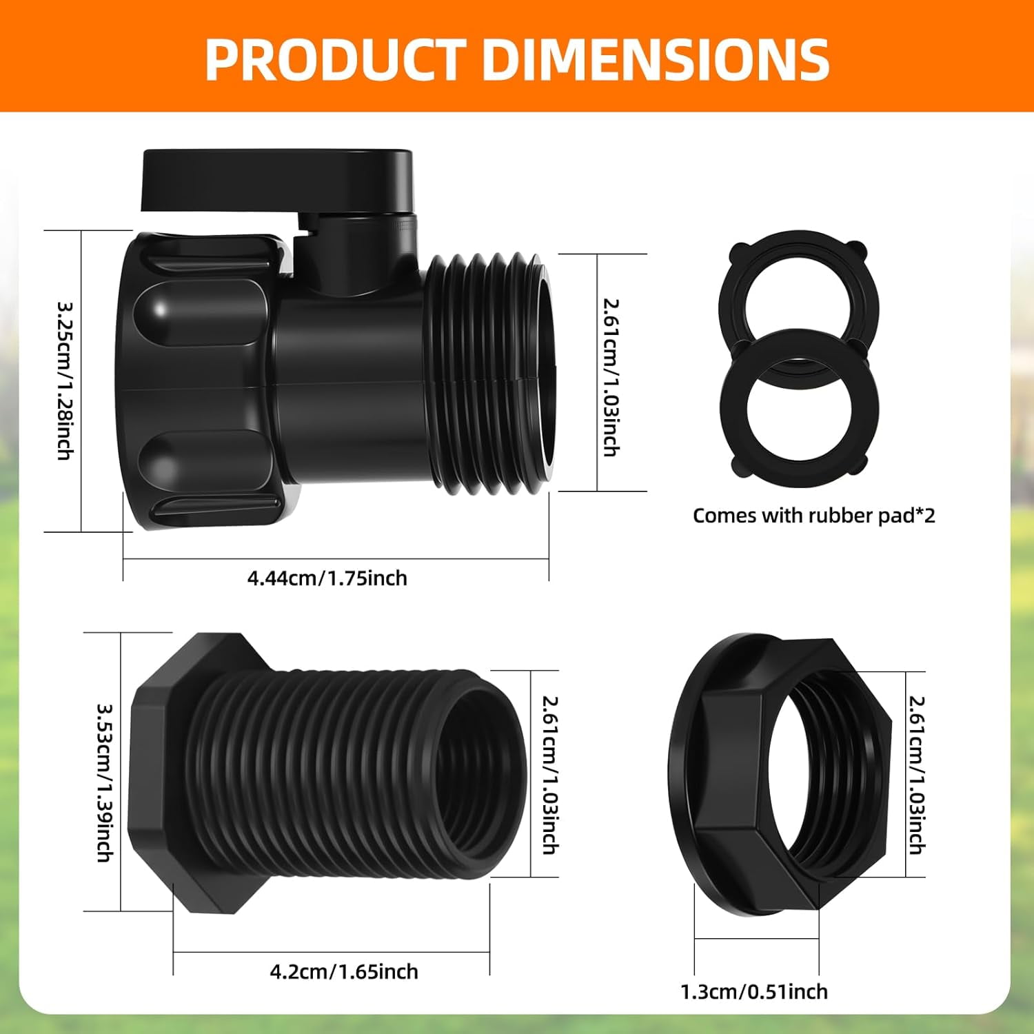 XUERUI-3/4 Inch Rain Barrel Spigot Kit with 3/4 Inch Shut Off Valve ...