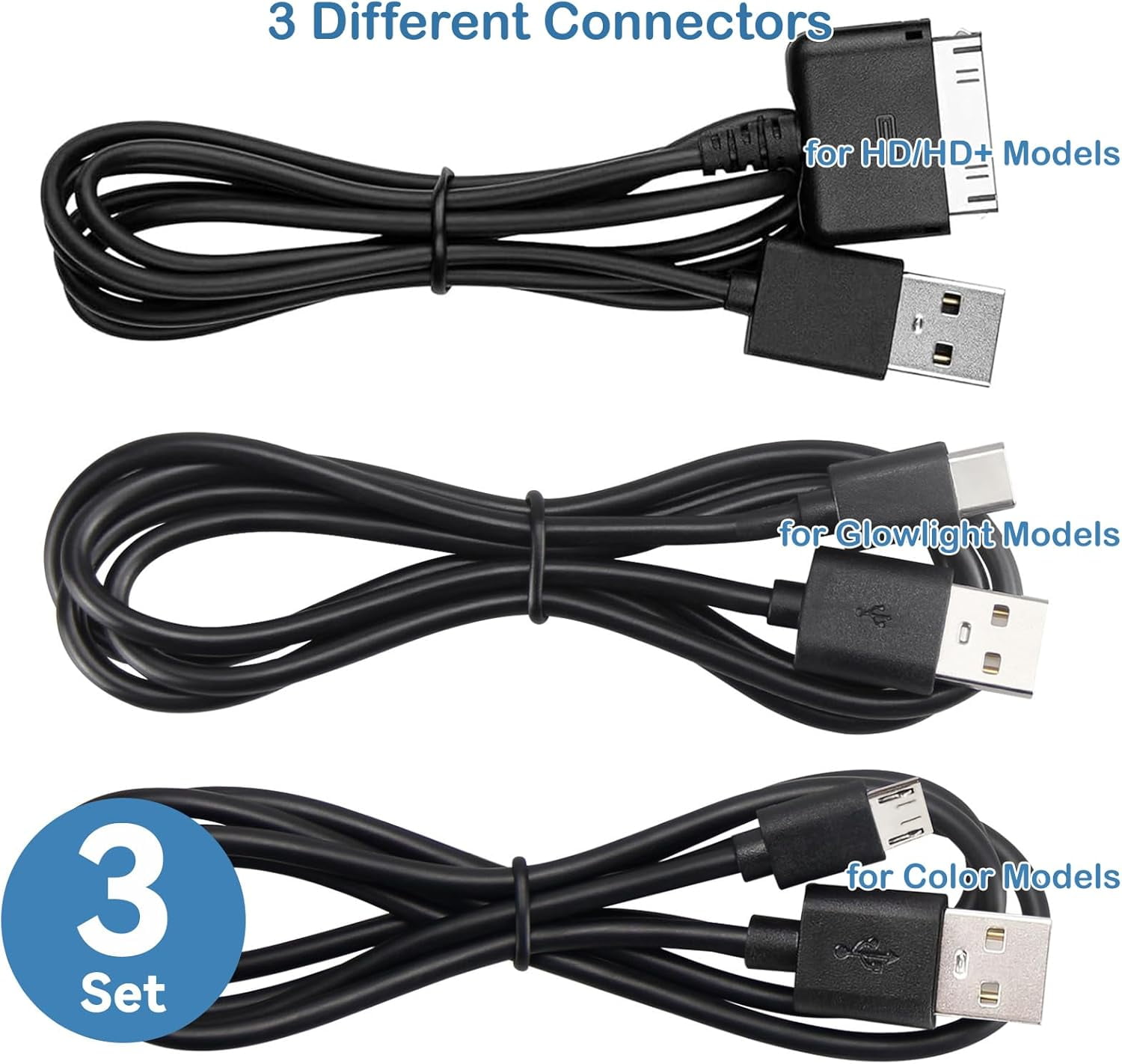 XUERUI-3-in-1 Replacement Charger Cable Kit for All Barnes & Noble Nook ...