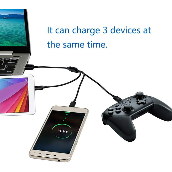 XUERUI-3FT Micro USB Splitter Cable, 1 to 3 USB to Multi Micro USB ...