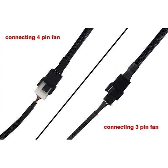 XUERUI-4-Pin PWM Fan Splitter Cable, Sleeved Braided Adapter Computer ...
