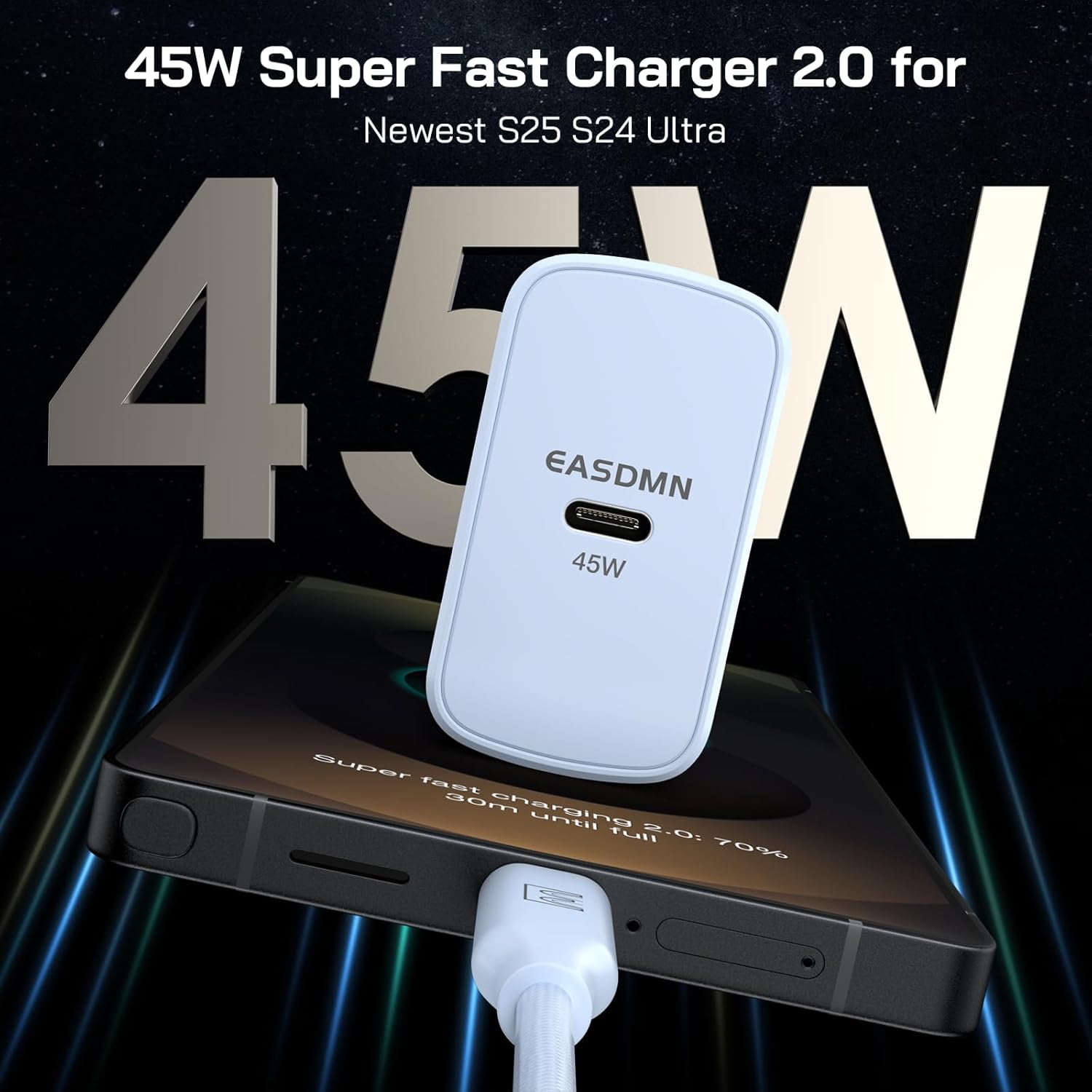 XUERUI-45W Super Fast Charger Type C, [2 Pack] 45 Watt USB-C Charger PD ...