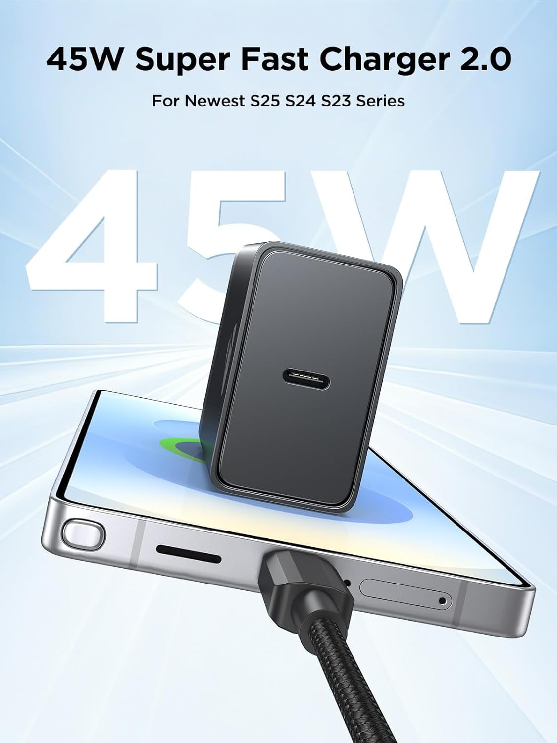 XUERUI-45W Super Fast Charger USB C, Android Charger Fast Charging ...