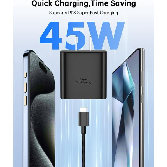 XUERUI-45W Super Fast Charger USB C Compatible with Samsung Galaxy S25 ...