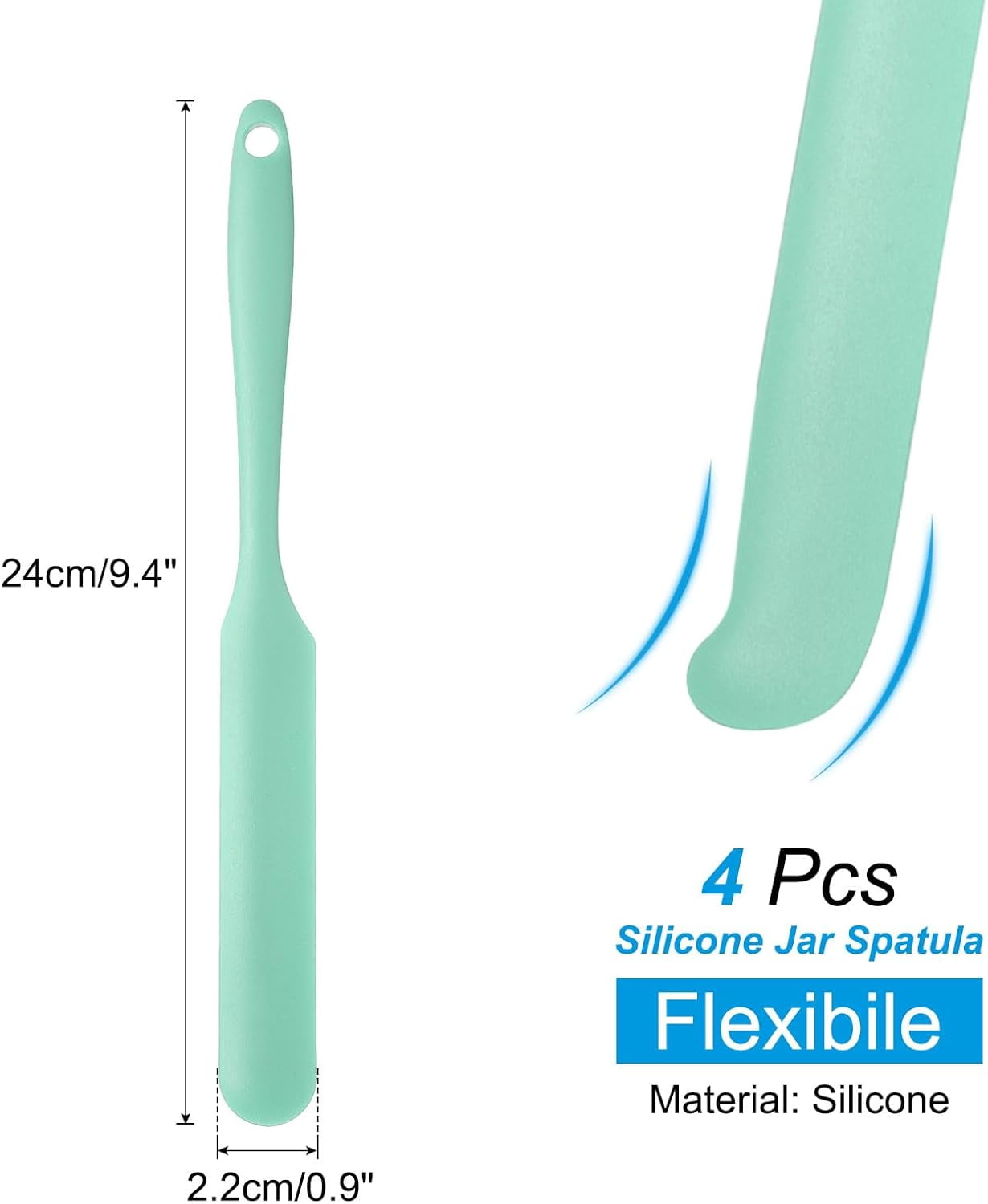 XUERUI-4Pcs Silicone Jar Spatula, Heat Resistant Jam Spreader Non-Stick ...
