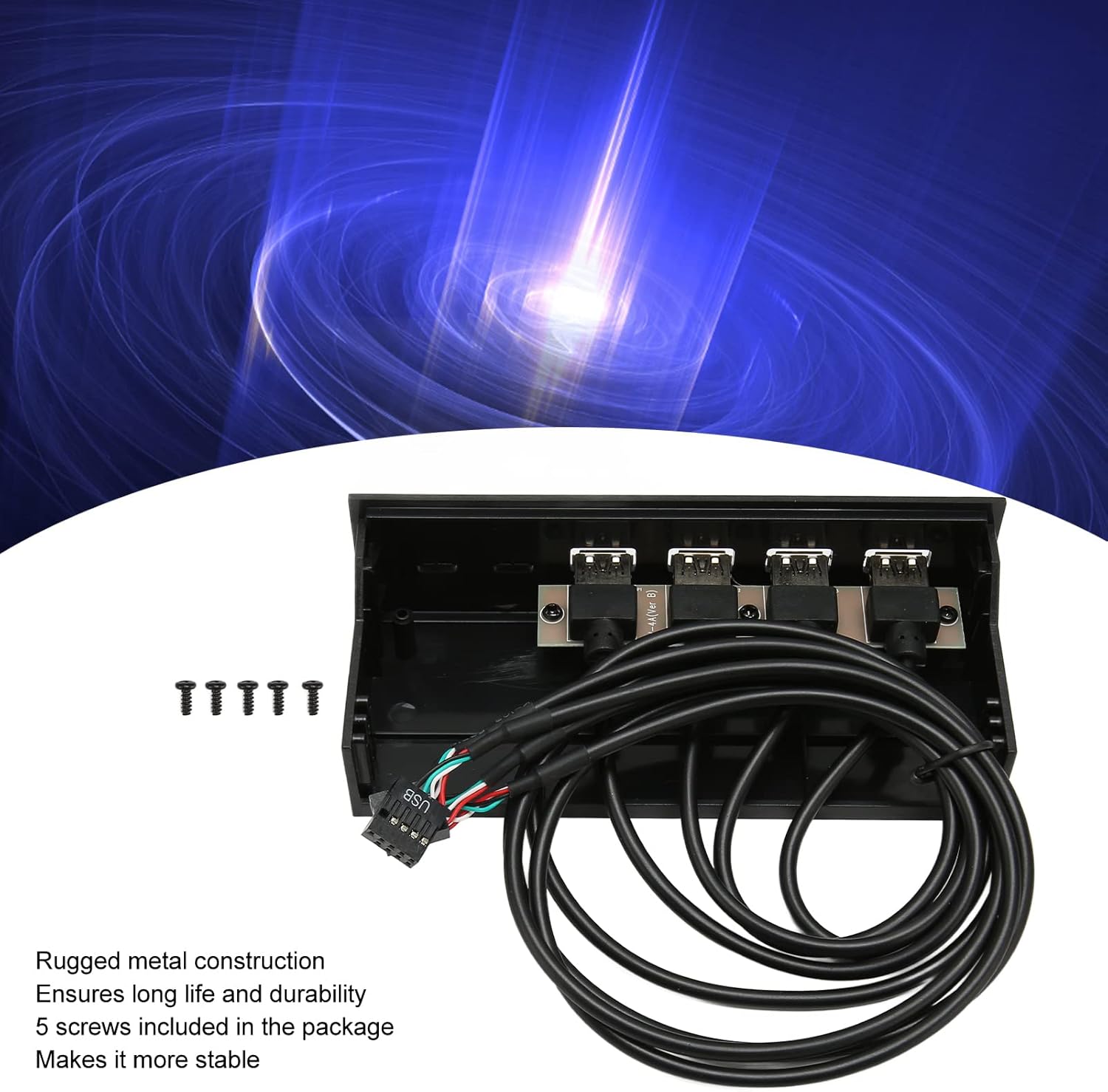 XUERUI-5.25 Inch USB2.0 Front Panel Hub, 19Pin Front Panel Adapter 4 ...