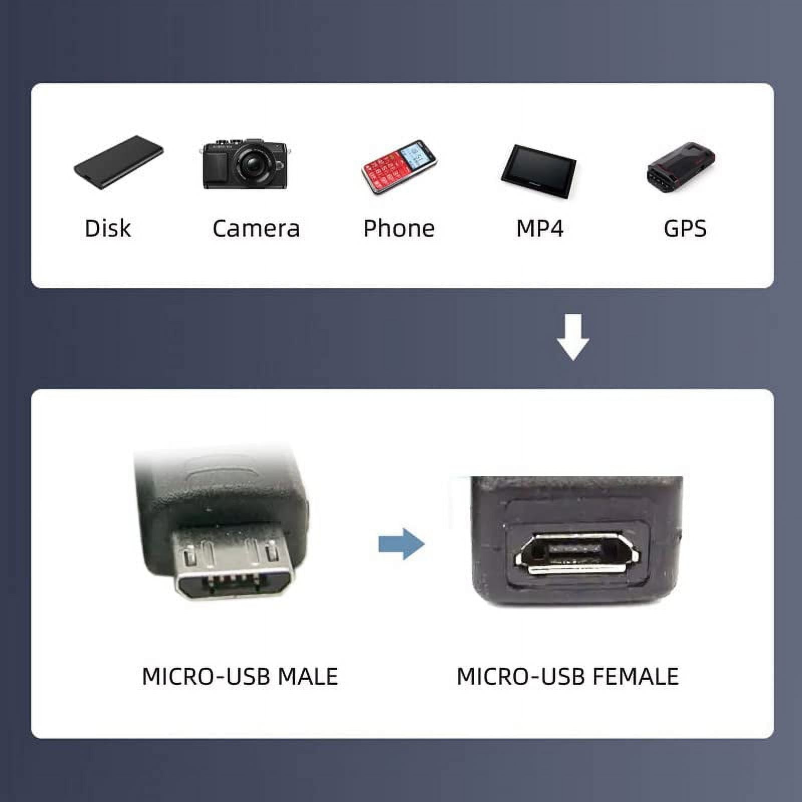 XUERUI-5ft Full Pin Connected Micro USB 2.0 Type 5Pin Male to Female ...