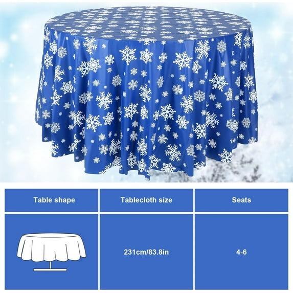 XUERUI-6 Pieces Christmas Winter Snowflake Tablecloth Winter Round ...