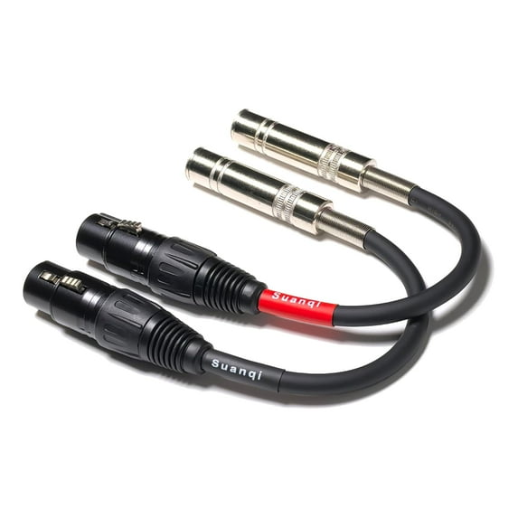 XUERUI-6 inch XLR Female to 1/4 inch TRS Female Adapter Cable, 2 Pack ...