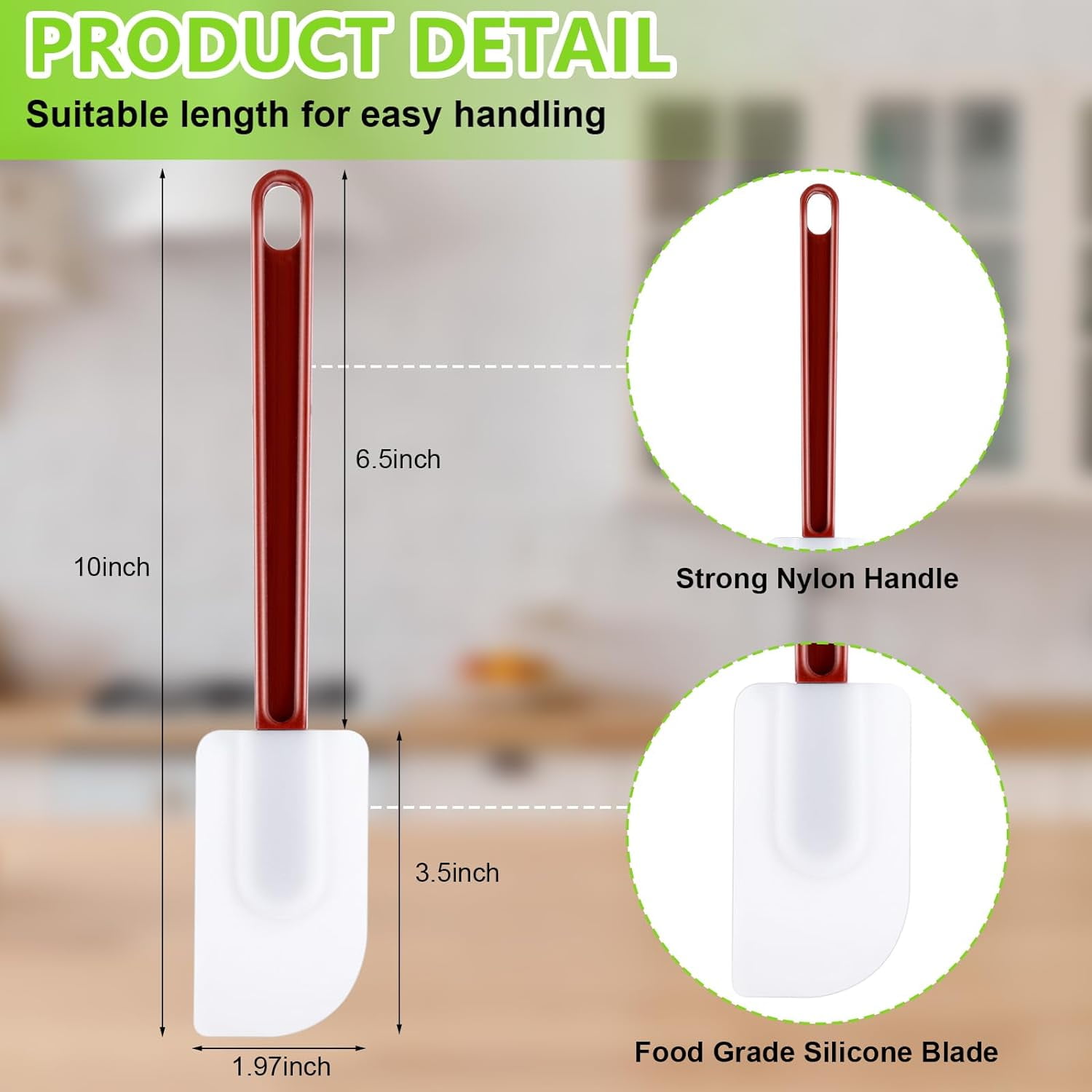 XUERUI-9 Pcs Silicone Rubber Spatula, Commercial Spatula 500 Fahrenheit ...