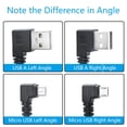 XUERUI-90 Degree Micro USB Cable 9inch, USB A Left Angle to Micro USB ...