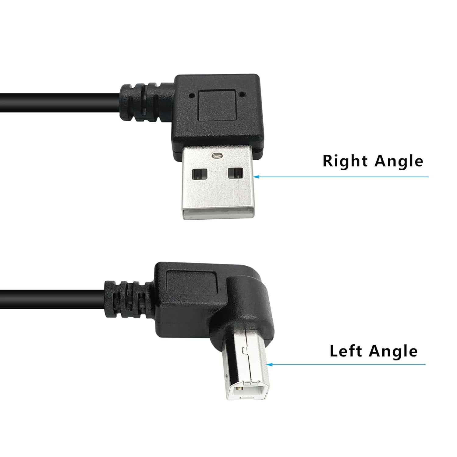 XUERUI-90 Degree Short USB Printer Cable 25CM Right Angle USB 2.0 Type A Male to Left Angle B ...