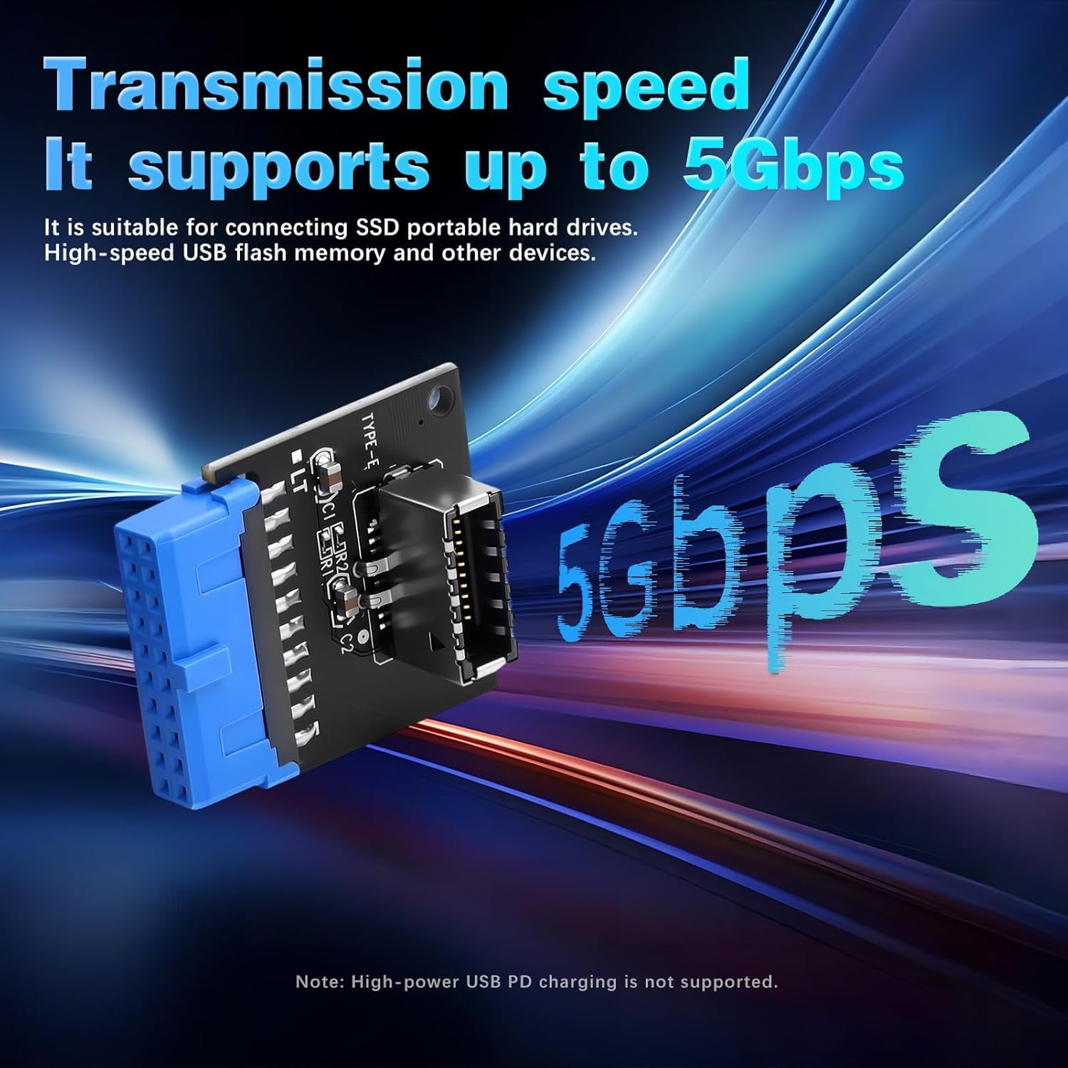 XUERUI-90 Degree USB Front Panel Connector 5Gbps, 19 Pin Female to 90 ...