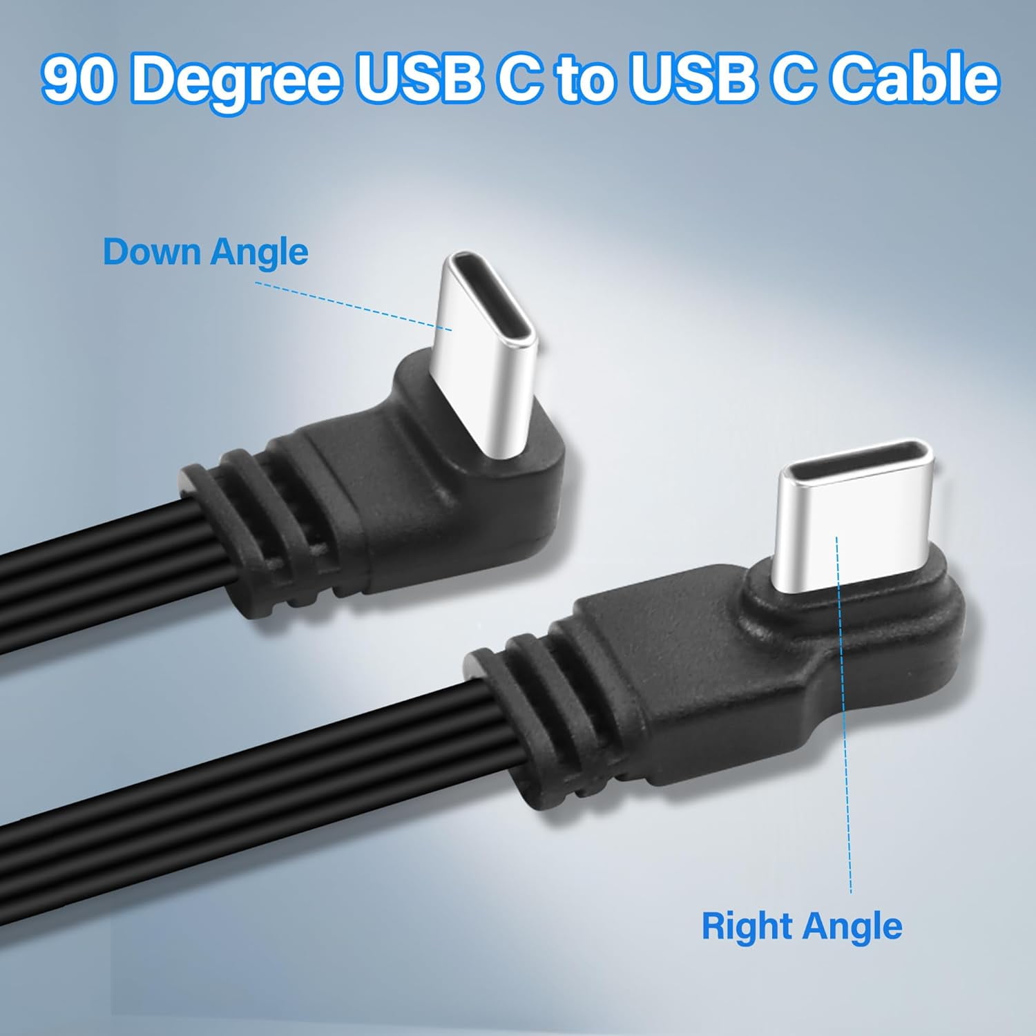 XUERUI-90 Degree USB Type C 2.0 Flat Cable Right Angle Type C Charging ...