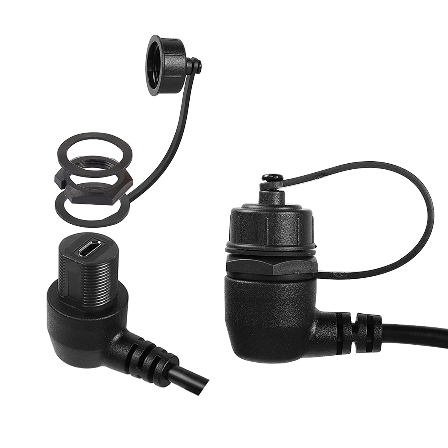 XUERUI-90° Micro USB Panel Flush Mount Waterproof Extension Cable Micro ...