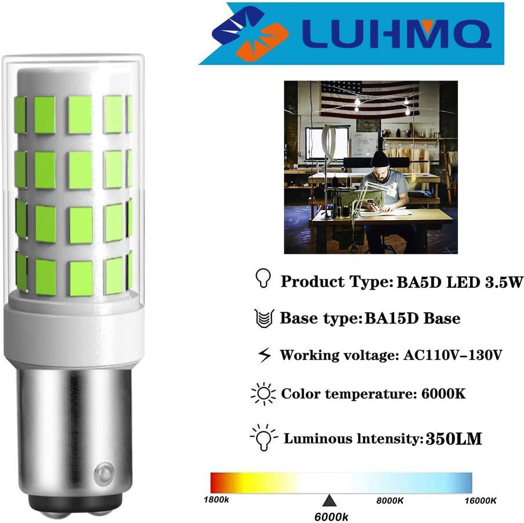 XUERUI-BA15D LED Bulbs 3 Pack Sewing Machine Light Bulb Double Contact ...