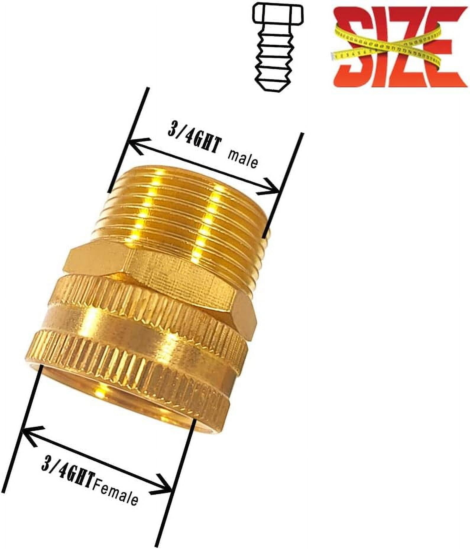 XUERUI-Brass Garden Female Hose Fitting Connector, 3/4 GHT Female x 3/4 ...
