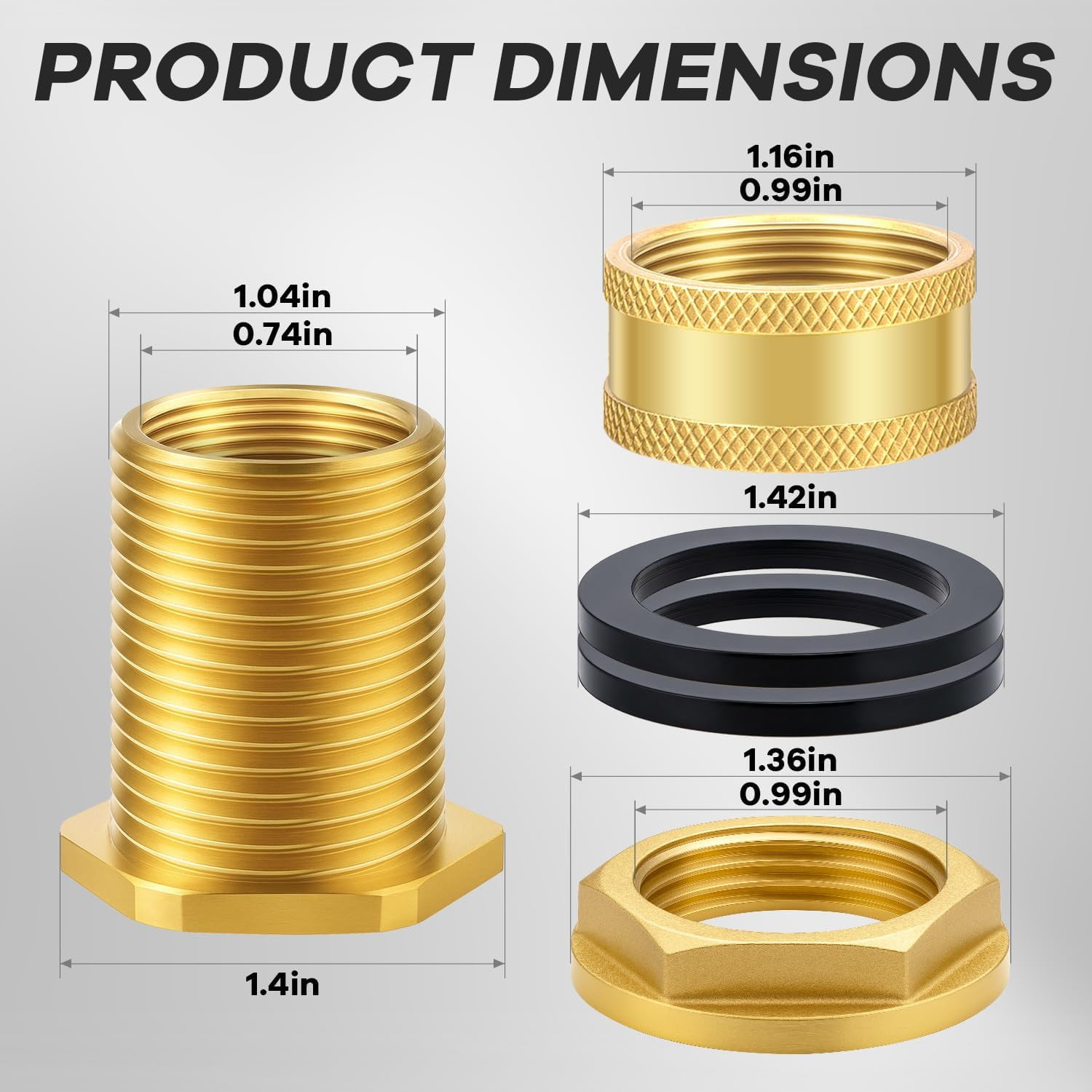 XUERUI-Brass Garden Hose Bulkhead Fitting with Plug,1/2" Female NPT 3/4 ...
