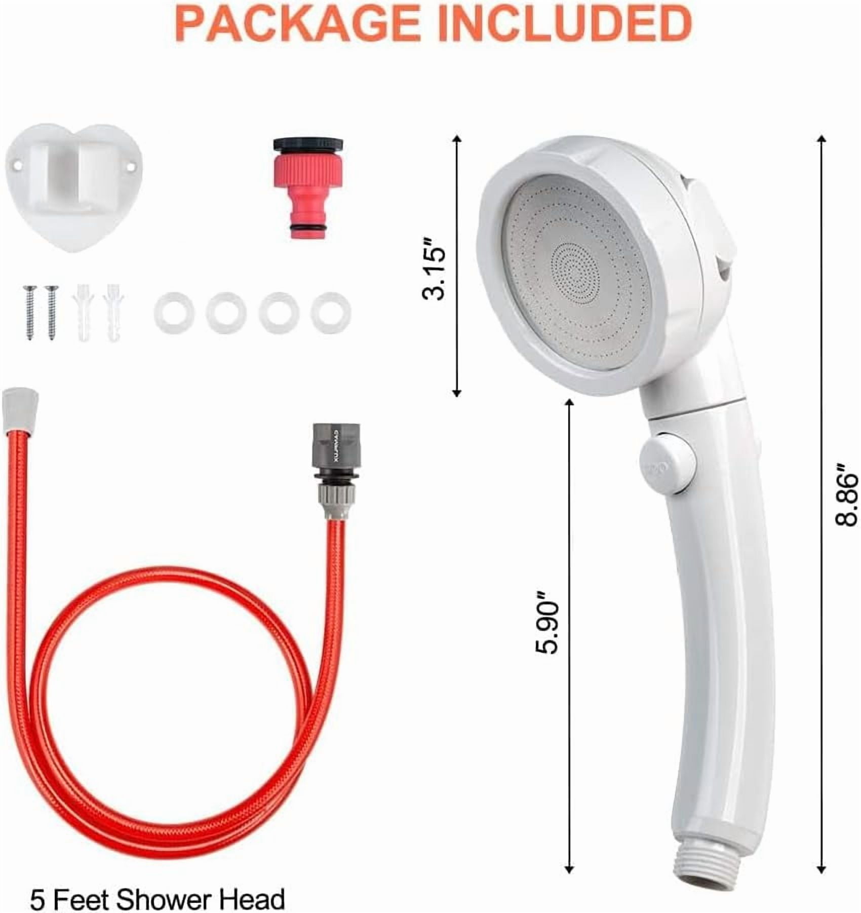 XUERUI-CAMPLUX Hand Held Showerhead with 5 FT Hose, Portable Spray ...