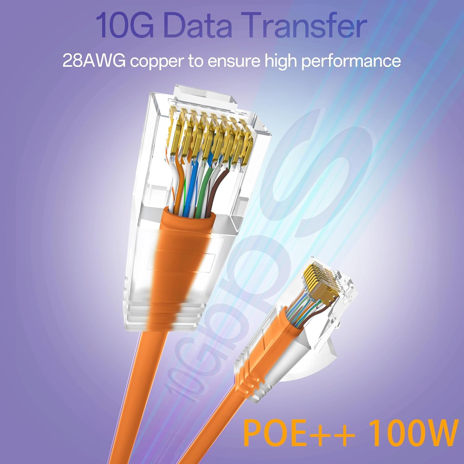 XUERUI-Cat6a Patch Cables 3ft (24 Pack) Slim, Cat6 Ethernet Patch Cable ...