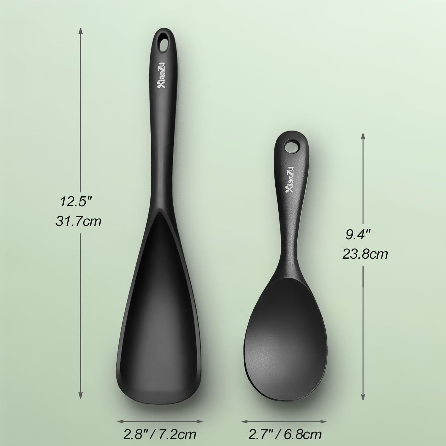 XUERUI-Cooking Spoon and Rice Scooper Set for Nonstick Cookwares, Heat ...