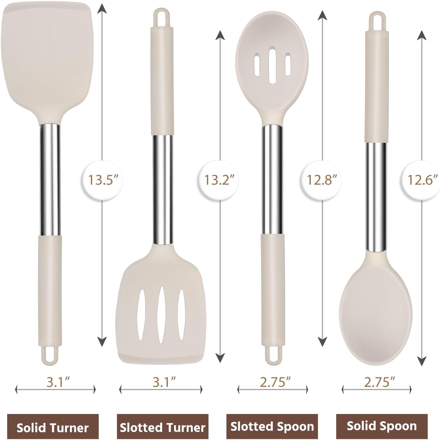 XUERUI-Cooking Utensils Set of 4, Silicone Kitchen Utensils for Non ...