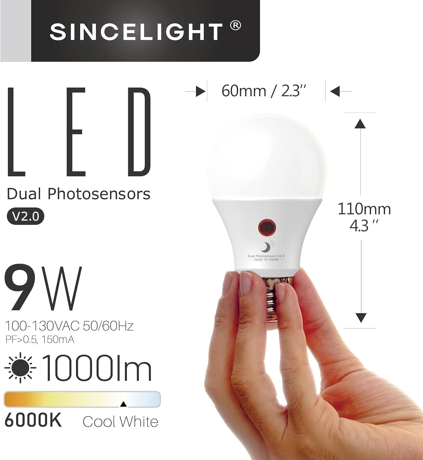 XUERUI-Dusk to Dawn LED Bulb with Dual DayLight Sensor · ON/OFF ...