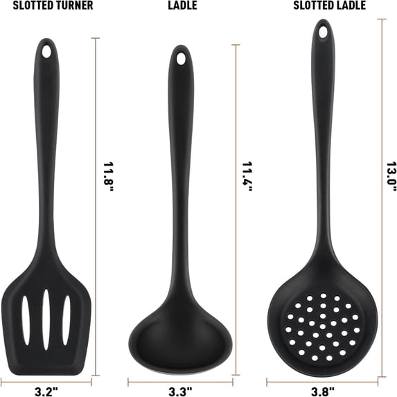 XUERUI-Duxtop Silicone Kitchen Utensils Set, 3 PCS Silicone Cooking ...