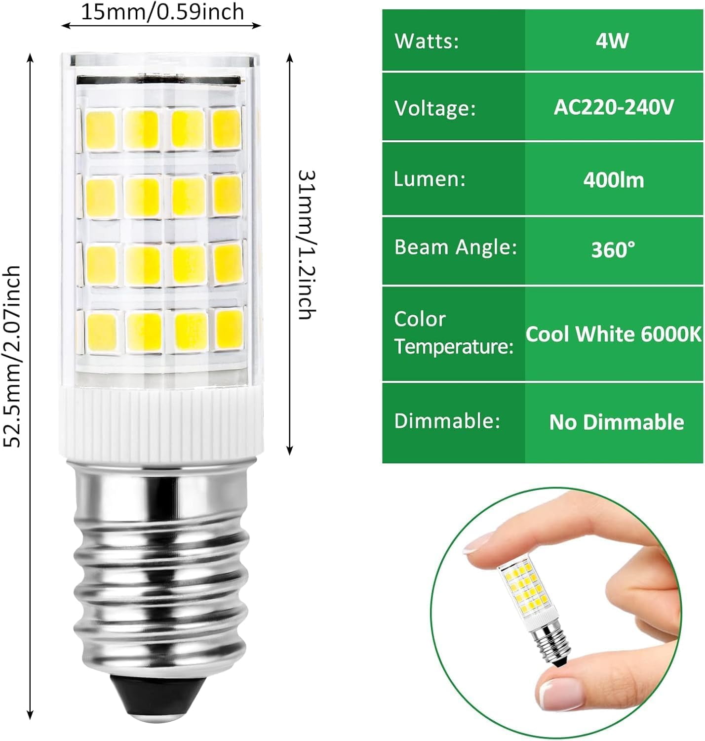 XUERUI-E14 Light Bulb/NOT-Dimmable E14 Socket Oven Bulb for Salt Lamp ...