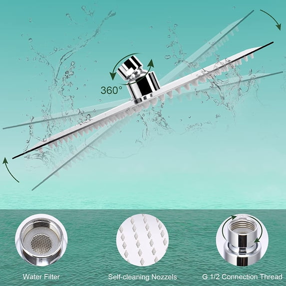 XUERUI-Filter Shower Head, High Pressure 8 Inch Rainfull with Filter ...