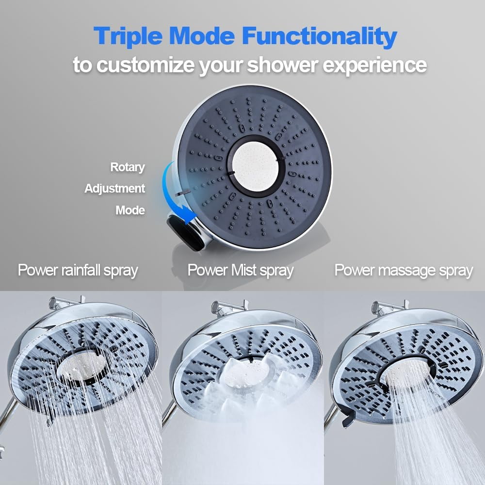 XUERUI-Filtered Shower Head 8 Inch - High Pressure Fixed Rain ...