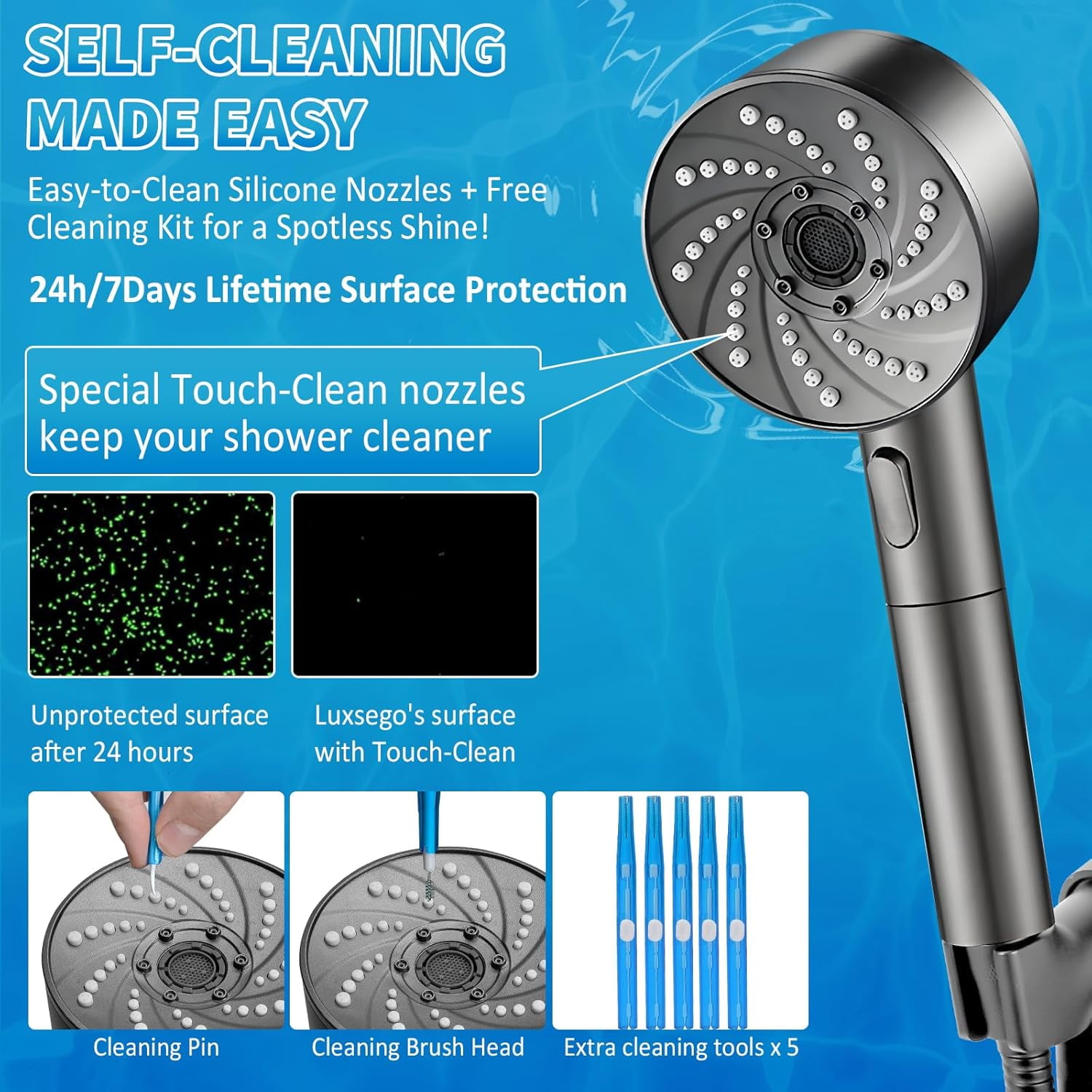 XUERUI-Filtered Shower Head with Handheld Reduces Itchy Skin & Dry Hair ...
