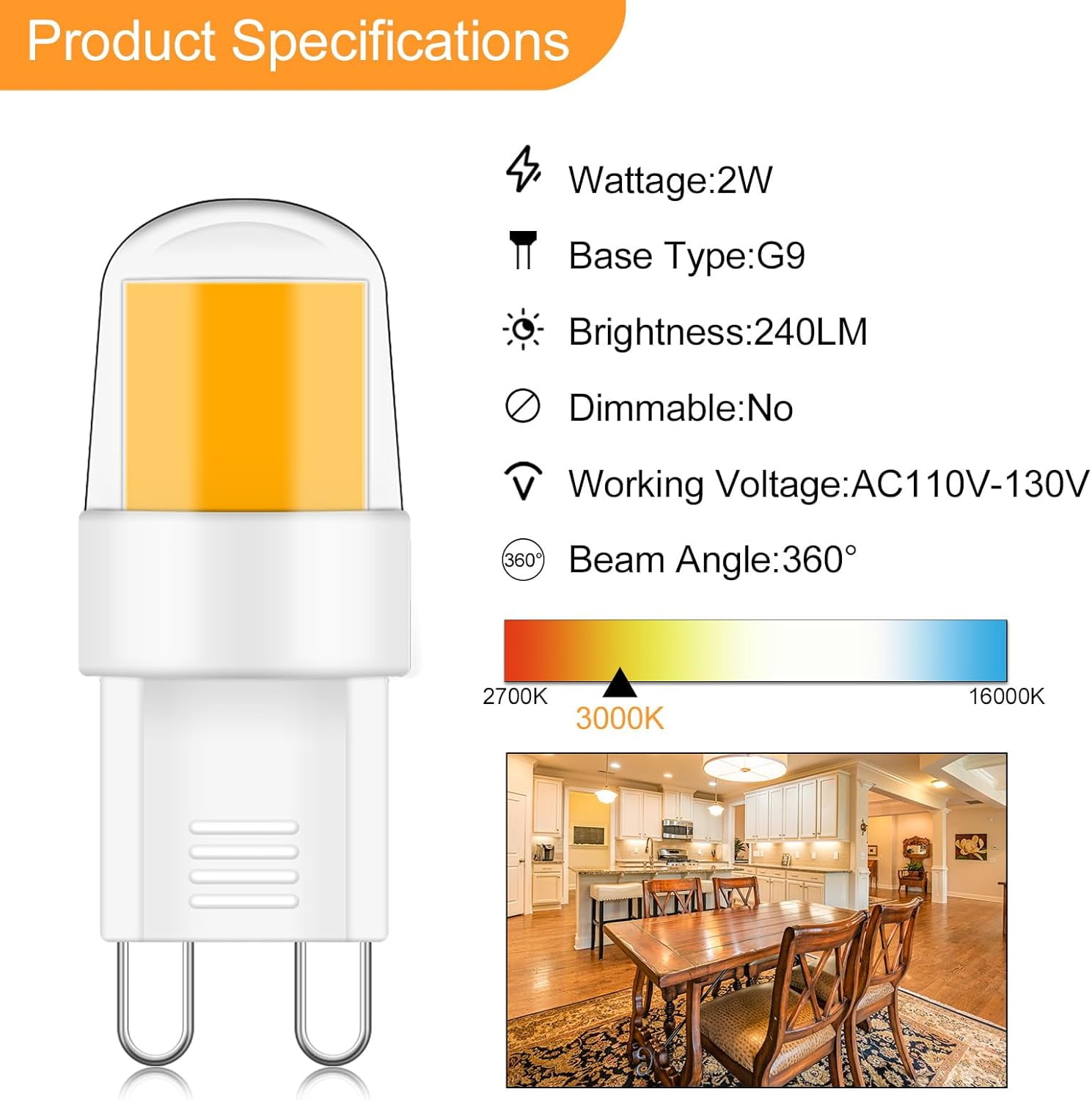 XUERUI-G9 LED Light Bulbs 20W 25W Halogen Equivalent 2W 2 Pin Base JCD ...