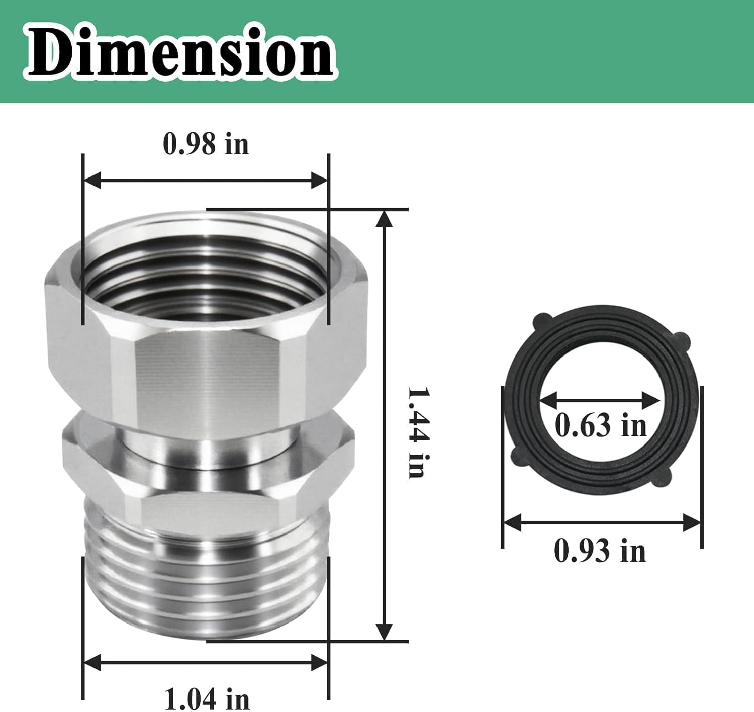XUERUI-Garden Outdoor Hose Swivel Adapter, 3/4 GHT Male and Female ...