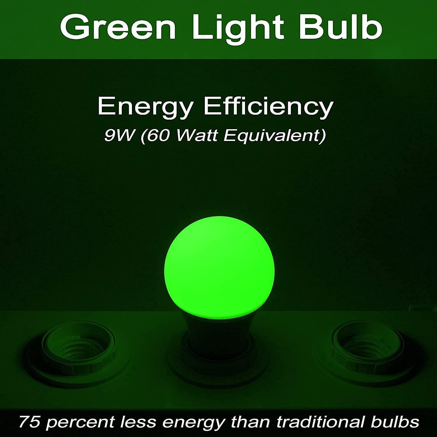 XUERUI-Green Light Bulb 9W (60 Watt Equivalent), 120V E26 Base A19 ...