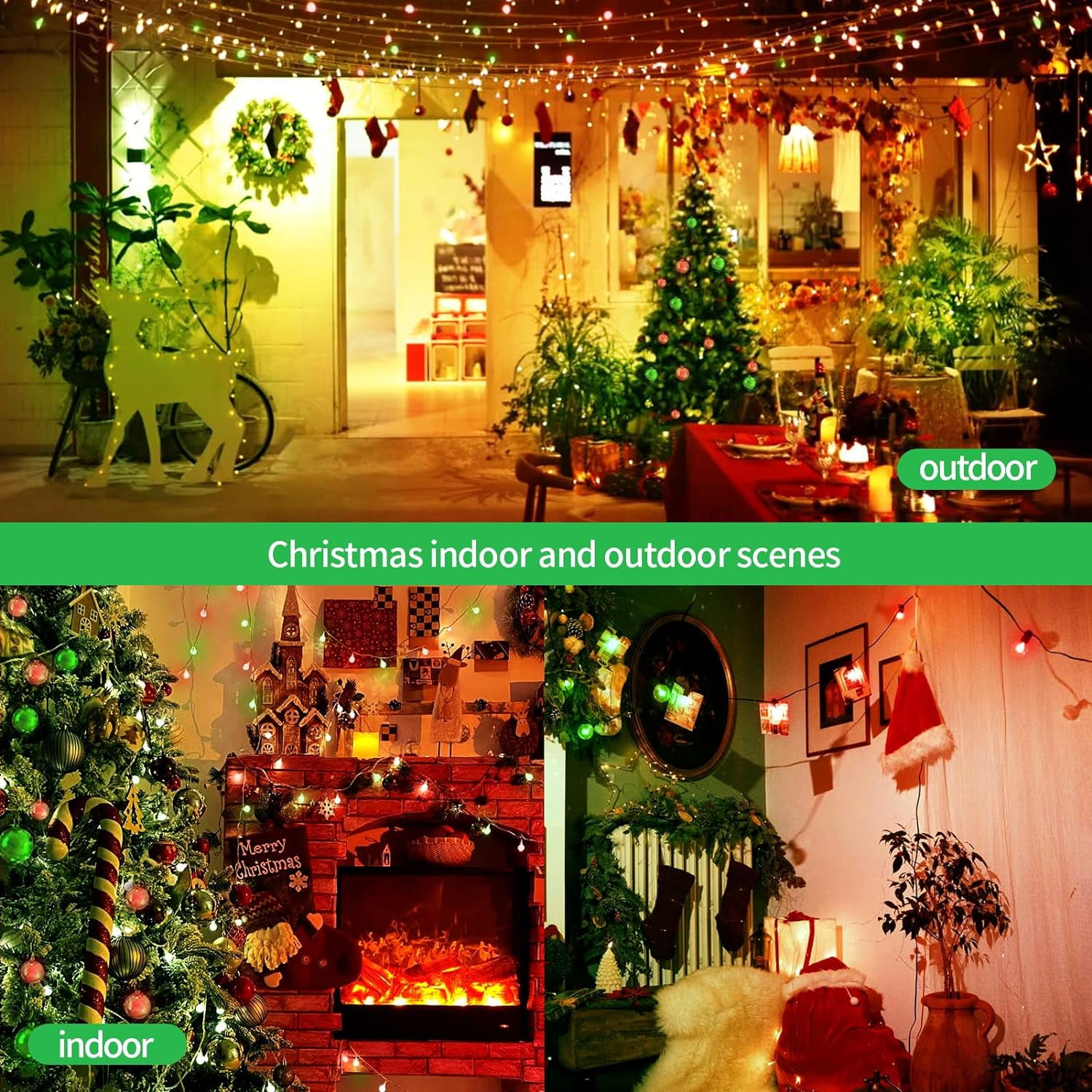 XUERUI-Green Light Bulbs - [ 4 Pack ] - 9W（60W Equivalent） E26 Base LED ...