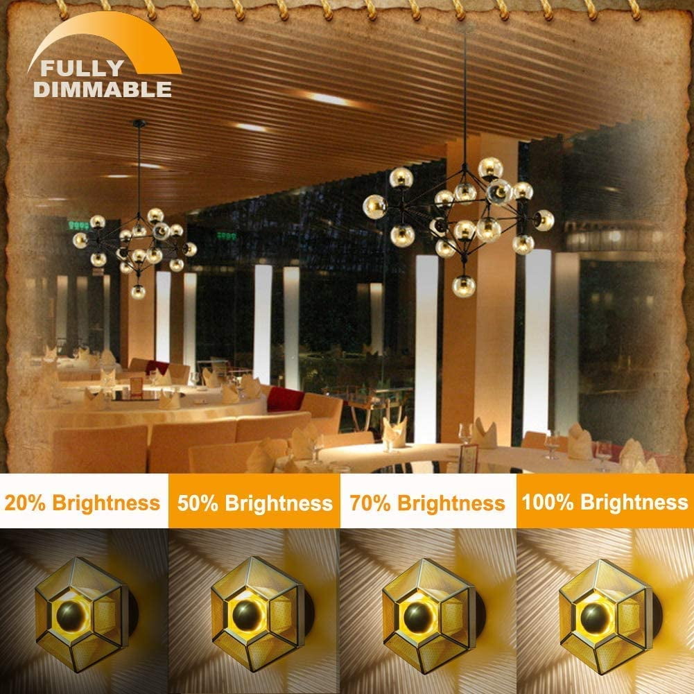 XUERUI-Half Chrome Light Bulb, 6W (60 Watt Equivalent) Dimmable Silver ...