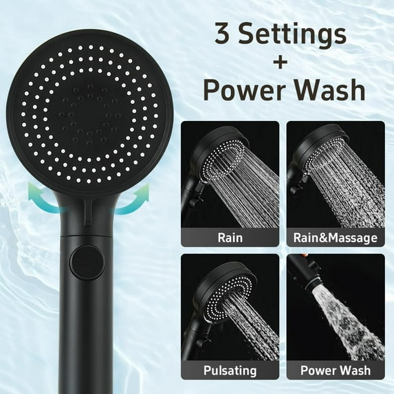 XUERUI-Handheld Shower Head with Hose 60 Inch, High Pressure Shower ...