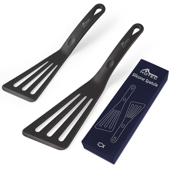 XUERUI-Heat Resistant Silicone Slotted Fish Turner Spatula Set, Flipper ...