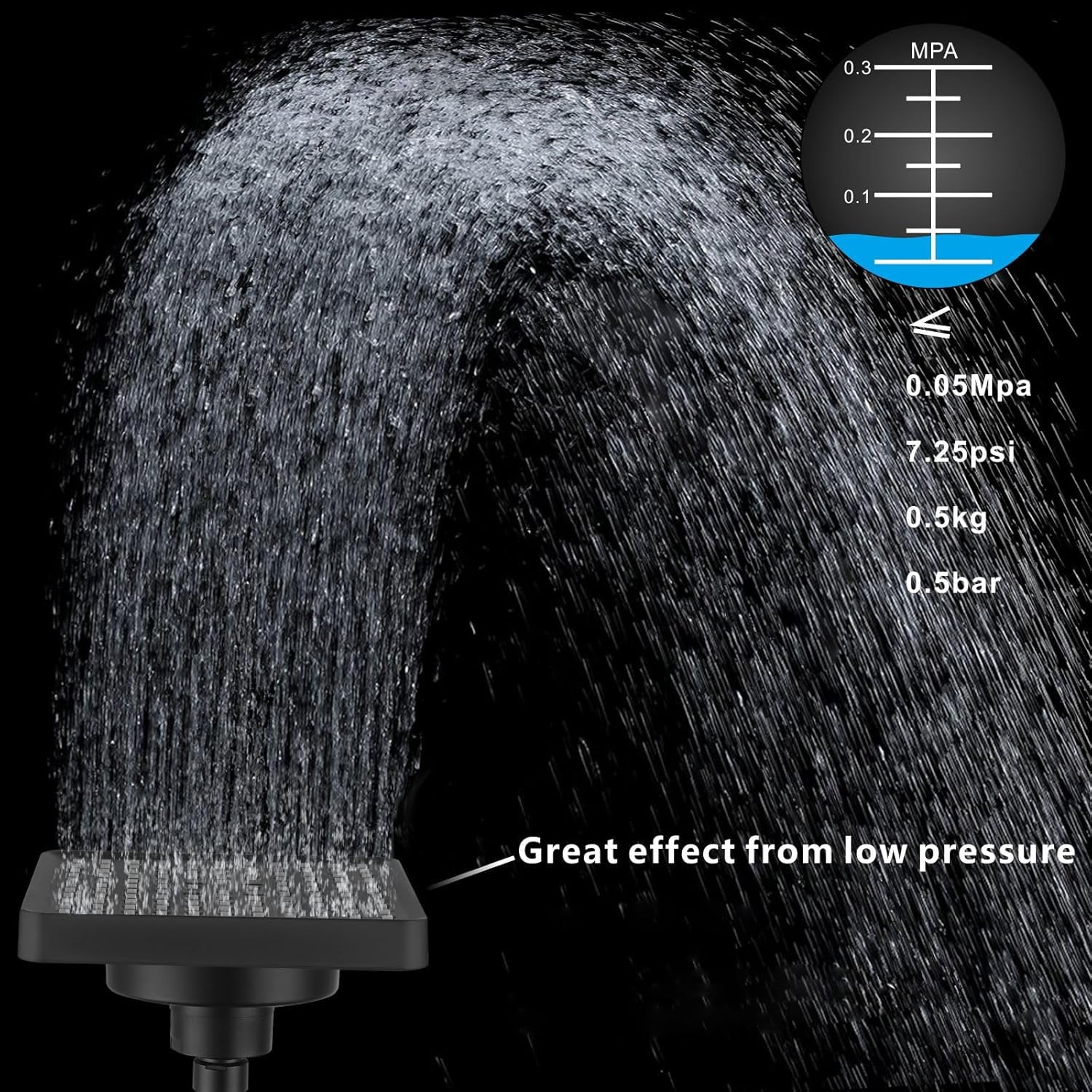 XUERUI-High Pressure Rain Shower Head with Filtered - 6" Square ...