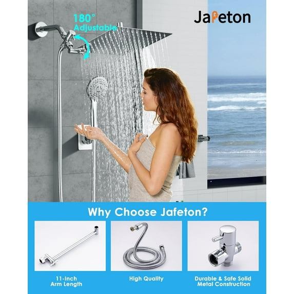 XUERUI-High Pressure Rainfall Shower Head with Handheld Spray Combo – 5 ...