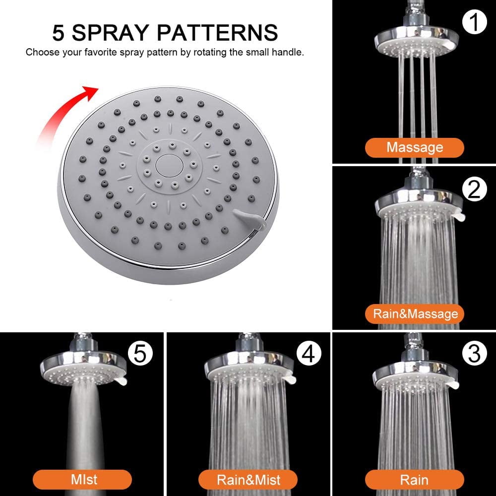 XUERUI-High Pressure Shower Head with 11 IN Adjustable Arm, Rainfall ...