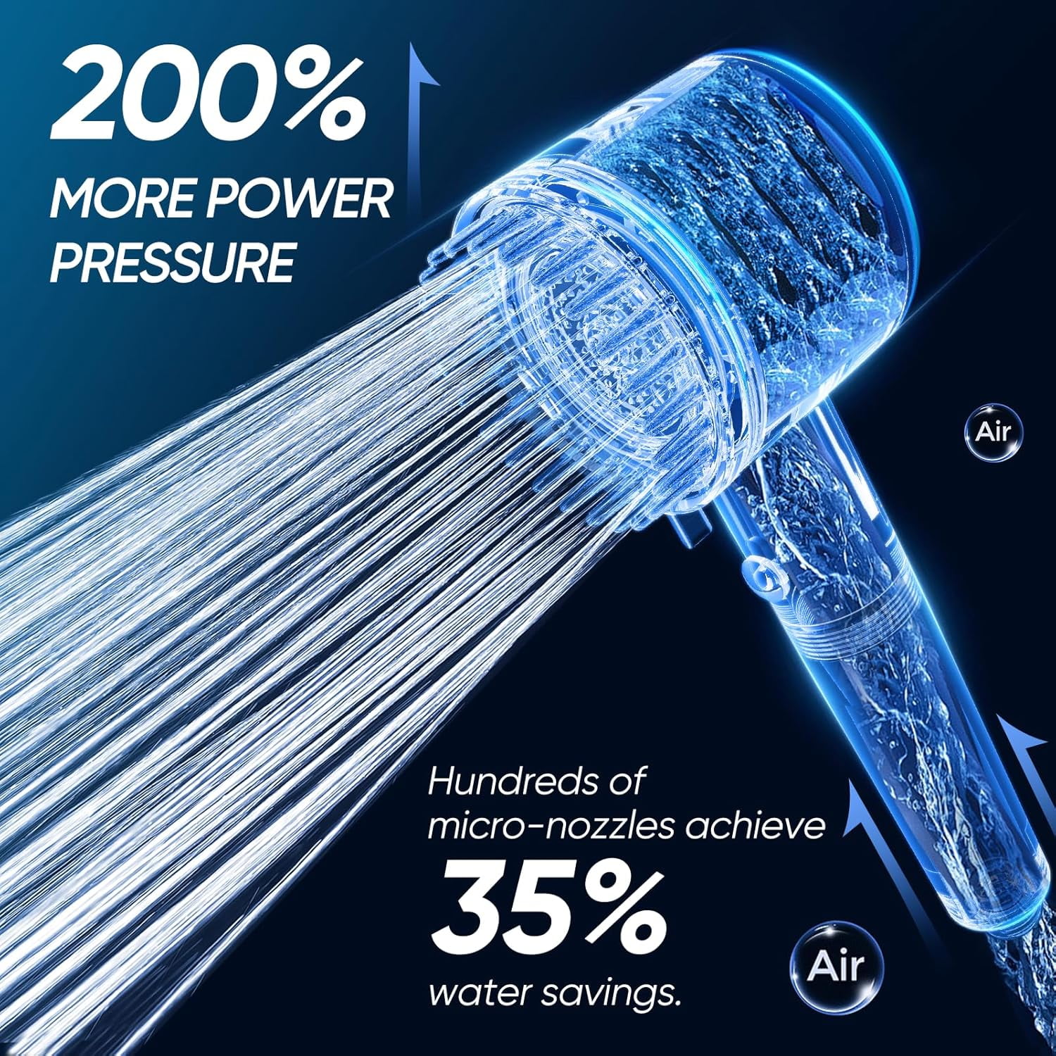 XUERUI-Ion Drops Filtered Shower Head with Handheld, High Pressure 4+1 ...
