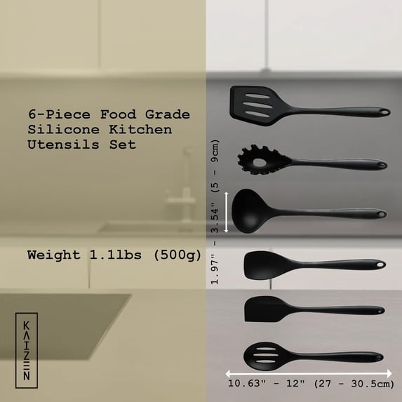 XUERUI-KAIZEN 6 Piece Silicone Utensils Set - All-Purpose Cooking ...