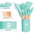 XUERUI-Kitchen Utensils Set Silicone Kitchen Utensils Set with Wooden ...