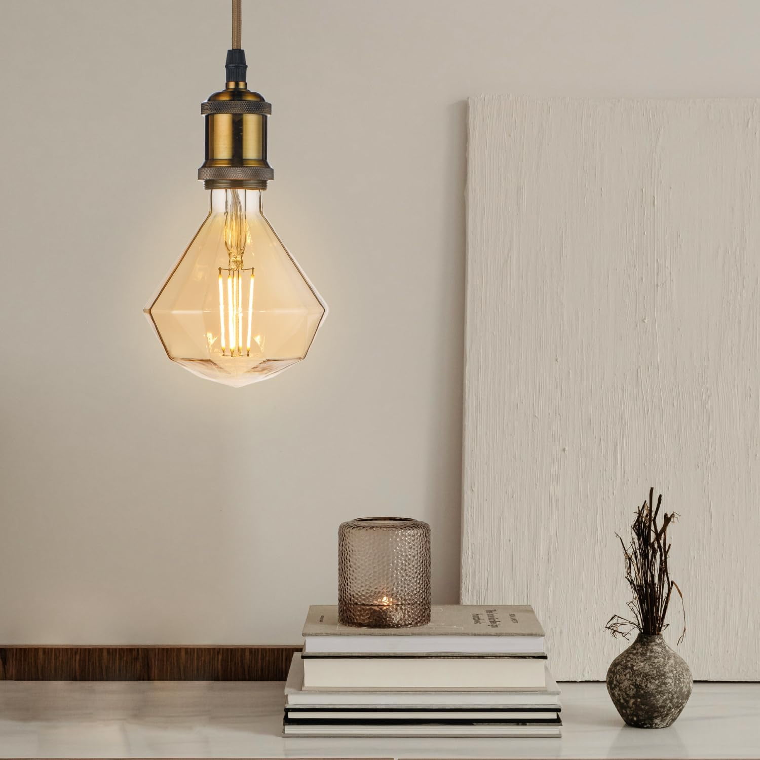 XUERUI-Large Decorative LED Light Bulbs, Vintage Edison Diamond Shaped ...